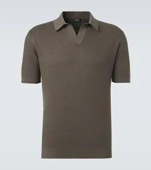 Zegna Knitted Cotton Polo Shirt