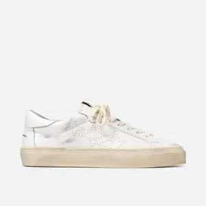 DUKE + DEXTER Plus Court Distressed Sneakers - White Distressed