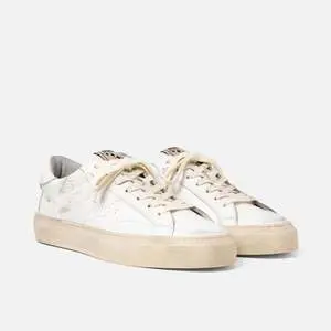 DUKE + DEXTER Plus Court Distressed Sneakers - White Distressed