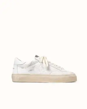 DUKE + DEXTER Plus Court Distressed Sneakers - White Distressed