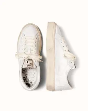 DUKE + DEXTER Plus Court Distressed Sneakers - White Distressed