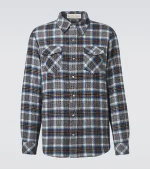 GOD'S TRUE CASHMERE Lightning Storm Cashmere Shirt With Moonstone - Blue
