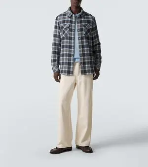 GOD'S TRUE CASHMERE Lightning Storm Cashmere Shirt With Moonstone - Blue