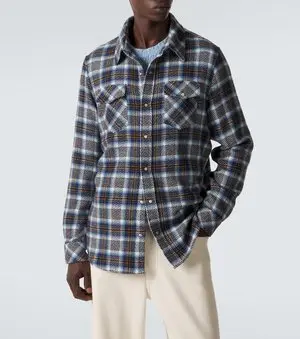 GOD'S TRUE CASHMERE Lightning Storm Cashmere Shirt With Moonstone - Blue