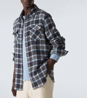 GOD'S TRUE CASHMERE Lightning Storm Cashmere Shirt With Moonstone - Blue