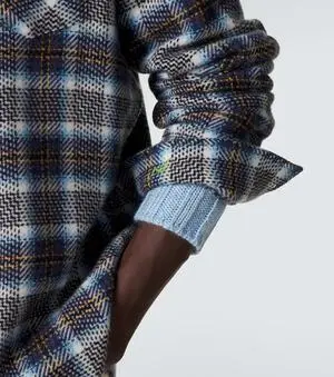 GOD'S TRUE CASHMERE Lightning Storm Cashmere Shirt With Moonstone - Blue