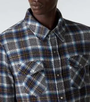 GOD'S TRUE CASHMERE Lightning Storm Cashmere Shirt With Moonstone - Blue