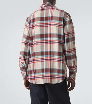 GOD'S TRUE CASHMERE Plaid Cashmere Shirt With Amethyst - Brown
