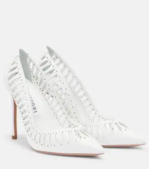 AQUAZZURA Gisele Perforated Leather Pumps