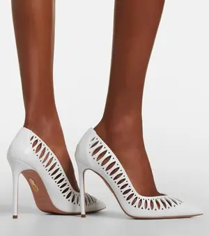 AQUAZZURA Gisele Perforated Leather Pumps