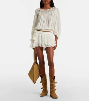 Isabel Marant Étoile Nelida Guipure Lace-trimmed Silk Blouse - White