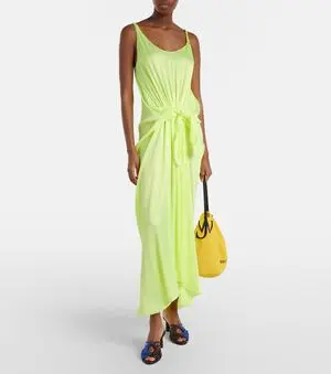 JW Anderson Bulb Small Beaded Leather-trimmed Shoulder Bag - Yellow