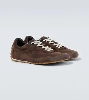 Bottega Veneta Orbit Flash Suede Sneakers - Brown