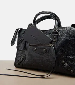 Balenciaga Le City Small Leather Tote Bag - Black
