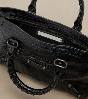 Balenciaga Le City Small Leather Tote Bag - Black