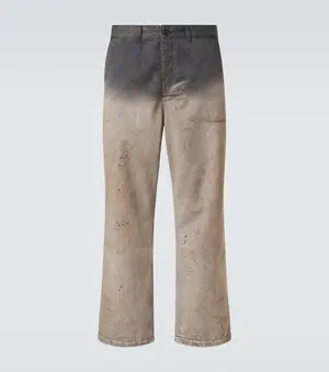 Our Legacy Distressed Faded Wide-leg Trousers - Beige