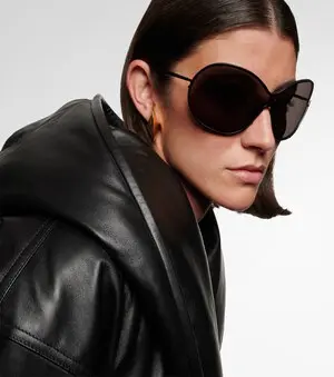 Alaïa Lettering Logo Oversized Sunglasses