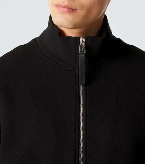 Givenchy Herringbone Cotton-blend Zip-up Sweater