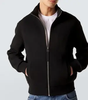 Givenchy Herringbone Cotton-blend Zip-up Sweater