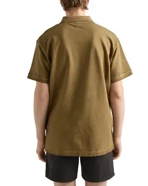 Prada Garment-dyed Cotton Polo Shirt - Brown