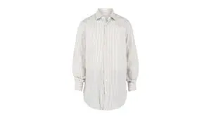 Brioni Striped Buttonup Shirt - White/brown
