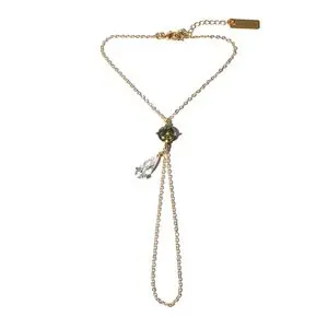 STUDIO BALOGE Lumina Hand Chain With Peridot And Crystal - Gold