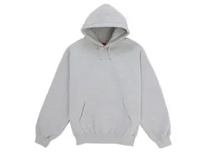 Supreme Satin Applique Hooded Sweatshirt - Heather Grey