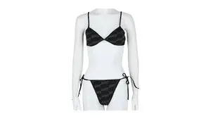 Balenciaga Bb Monogram Bikini Set - Black/grey