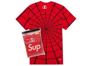 Supreme Hanes Spiderman Tagless Tee Shirts - Red