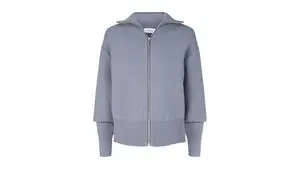 FERRAGAMO Full Zip Knit Cardigan With Slit Detail