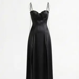 LA MUSA Satin Corset Mermaid Gown With Slits