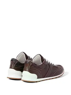 Brunello Cucinelli Grained Soft Leather Runners With Shiny Loops