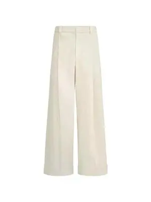 Brunello Cucinelli Pleated Palazzo Trousers With Monili Detail - Neutrals