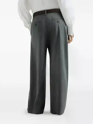 Brunello Cucinelli Tropical Luxury Wool Tailored Trousers With Monili Decoration