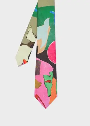 Paul Smith River Collage Tie