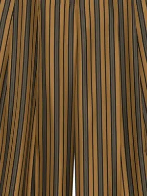 Alberto Biani Striped Silk Trousers - Brown