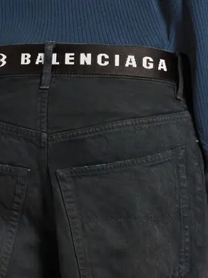 Balenciaga Denim Cotton Shorts - Blue