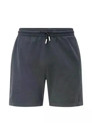04651 / A TRIP IN A BAG Mono Seersucker Drawstring Swim Shorts - Blue