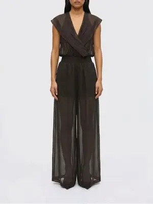 Pinko Sleeveless V-neck Jumpsuit - Brown