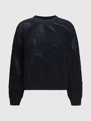 Max Mara Monogram Cotton Knit Sweater - Black