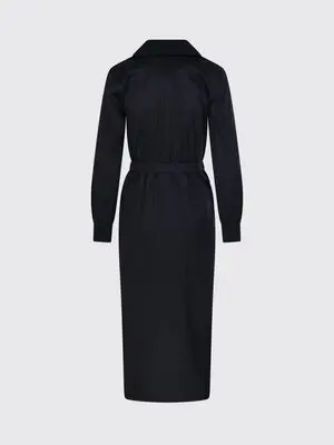 Max Mara Cotton Blend Wrap Chemisier Dress - Black