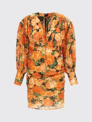 Pinko Floral Print V-neck Long Sleeve Mini Dress