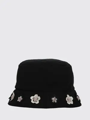 Marni Bucket Hat With Flower Applique - Black