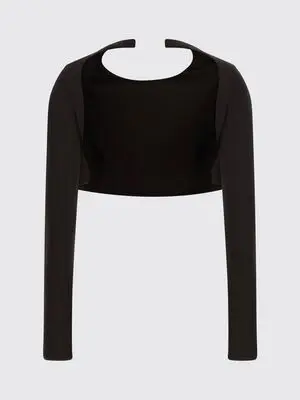 TOM FORD Viscose Cropped Long Sleeve Top - Brown