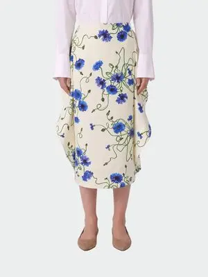 Stella McCartney Floral Print Cotton Midi Skirt