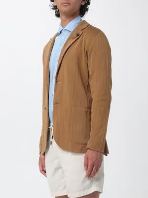 LARDINI Single-breasted Knit Blazer - Brown