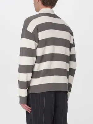 AMI Paris Striped Cotton Cardigan