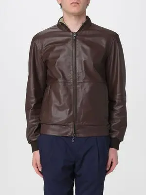 Corneliani Reversible Leather Bomber Jacket - Brown