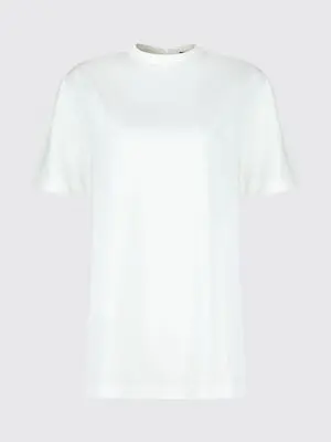 Jacquemus Polyester T-shirt With Crew Neck And Button Closure - White