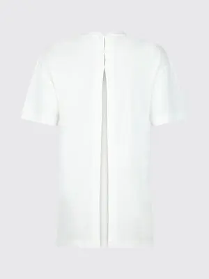 Jacquemus Polyester T-shirt With Crew Neck And Button Closure - White